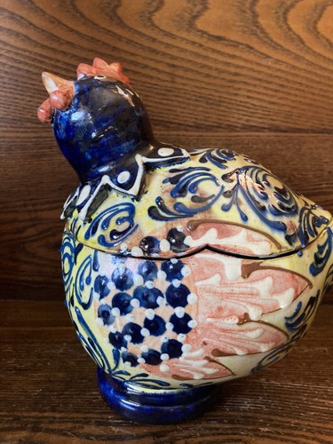 Vintage Mexican Redware Pottery Chicken Cookie Jar/Lidded Container ...