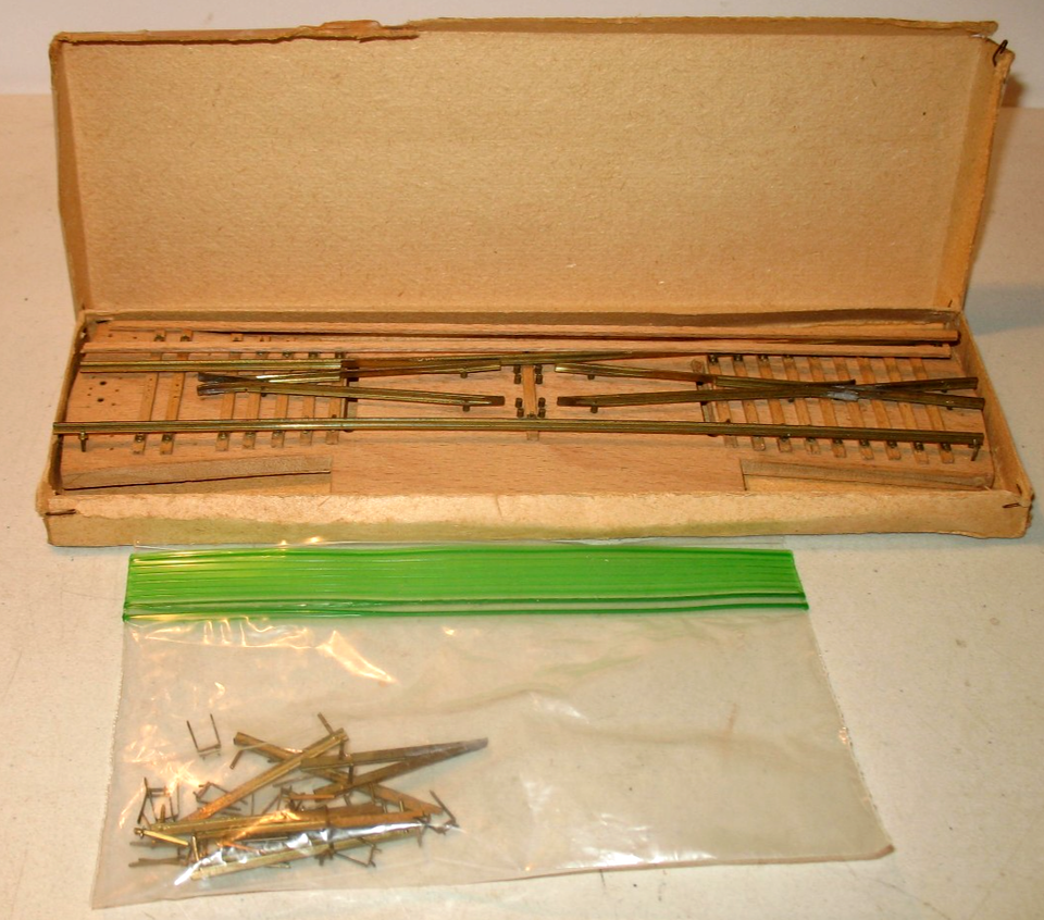 10” Long Double Crossover HO Scale Model Train Track On Wood Frame Kit ...