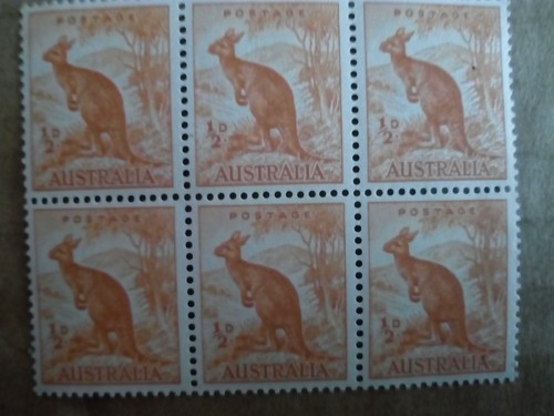 Kangaroo 1/2d, 1938, block of 6 , MNH,, see scans | eBay Australia