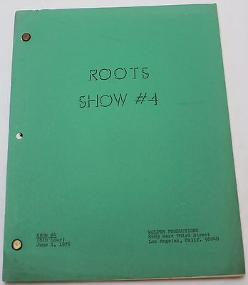 ROOTS * 1977 Original TV Show Script * SUPER RARE From SEASON 1 Episode ...