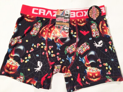 CRAZY BOXER Halloween Fruit Froot Loops Pumpkins Bats Boxer Briefs Mn's ...