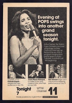 1977 WTTW PBS TV AD'S~SINGER CLAMMA DALE~CLAUDE KIPNIS~JEAN-PIERRE ...