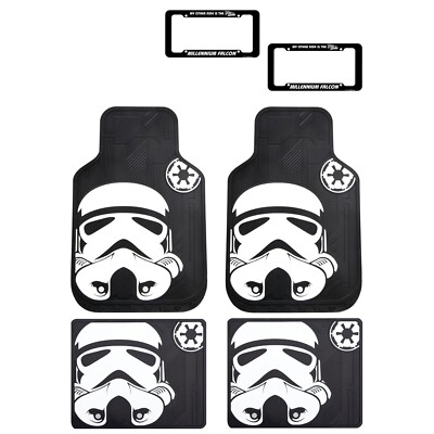 6pc Star Wars Storm Trooper Car Truck Rubber Floor Mats & License Plate ...