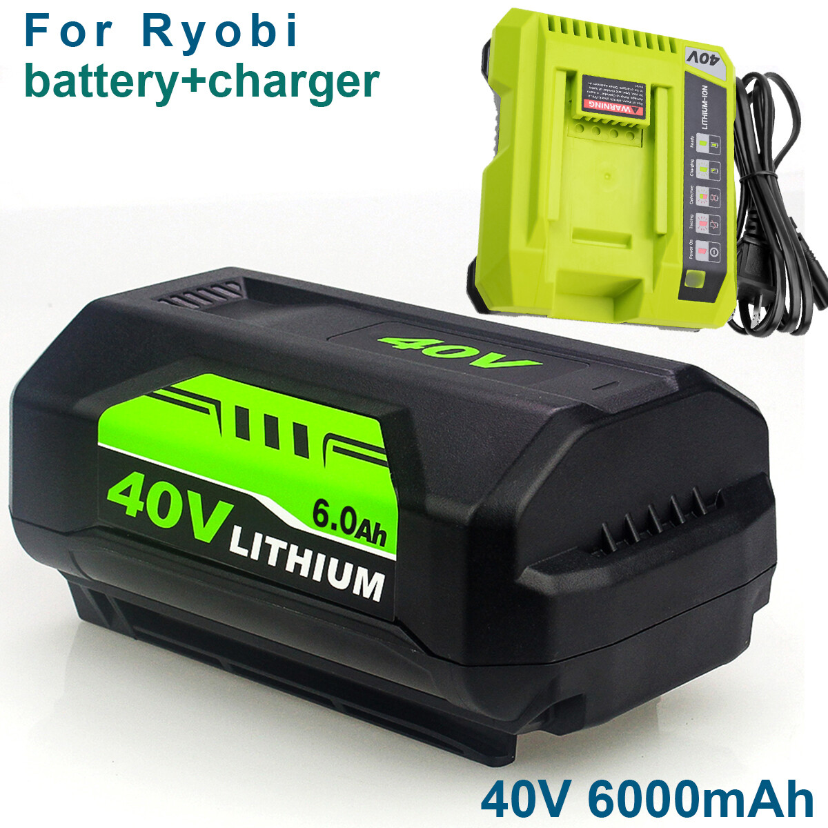 NEW 40V 6.0Ah Battery For Ryobi 40Volt Lithium OP4050 OP40501 OP40261 ...