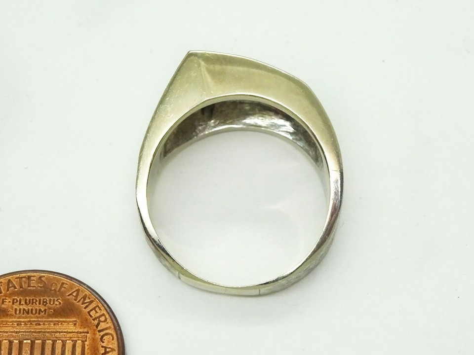 0.75ct tw Earth Mined Diamond Ribbon Edge Design Ring 14k White Gold ...