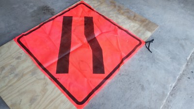 Construction “MERGE LEFT SYMBOL” Mesh Road Sign | eBay