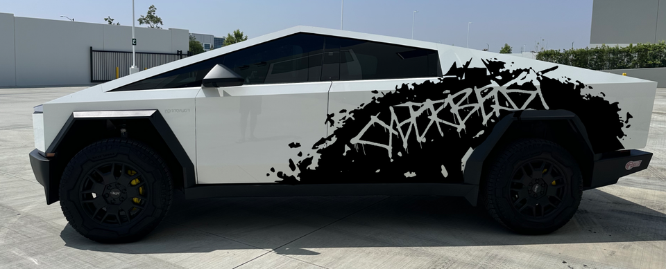 Tesla Cybertruck 2023-2025 Side Mud Cyberbeast Graffiti Graphic Decal ...