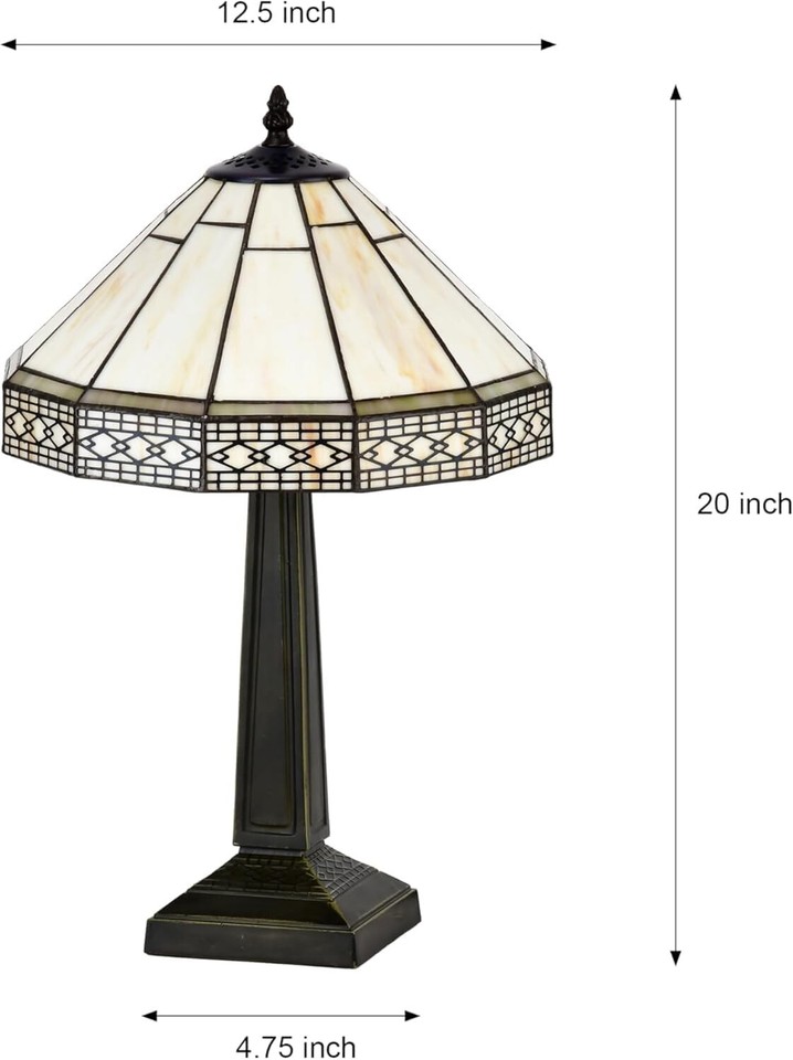 TIFFANY HANDCRAFTED GLASS TABLE LAMP SIZE 12'' INCH WIDE (Ideal ...