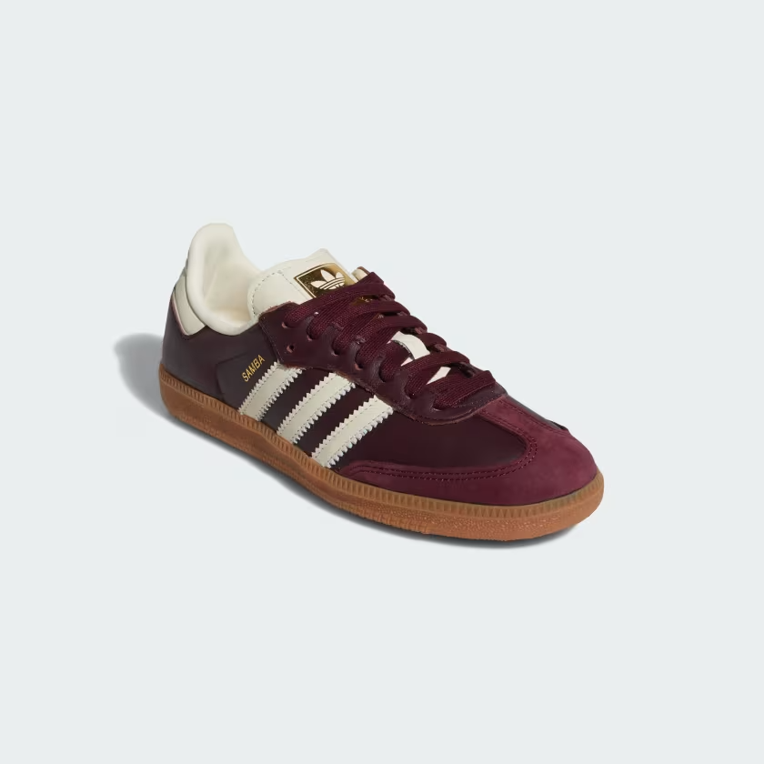 adidas Samba OG Maroon Gold Metallic Shoes ID0477 Women's Sizes NEW | eBay