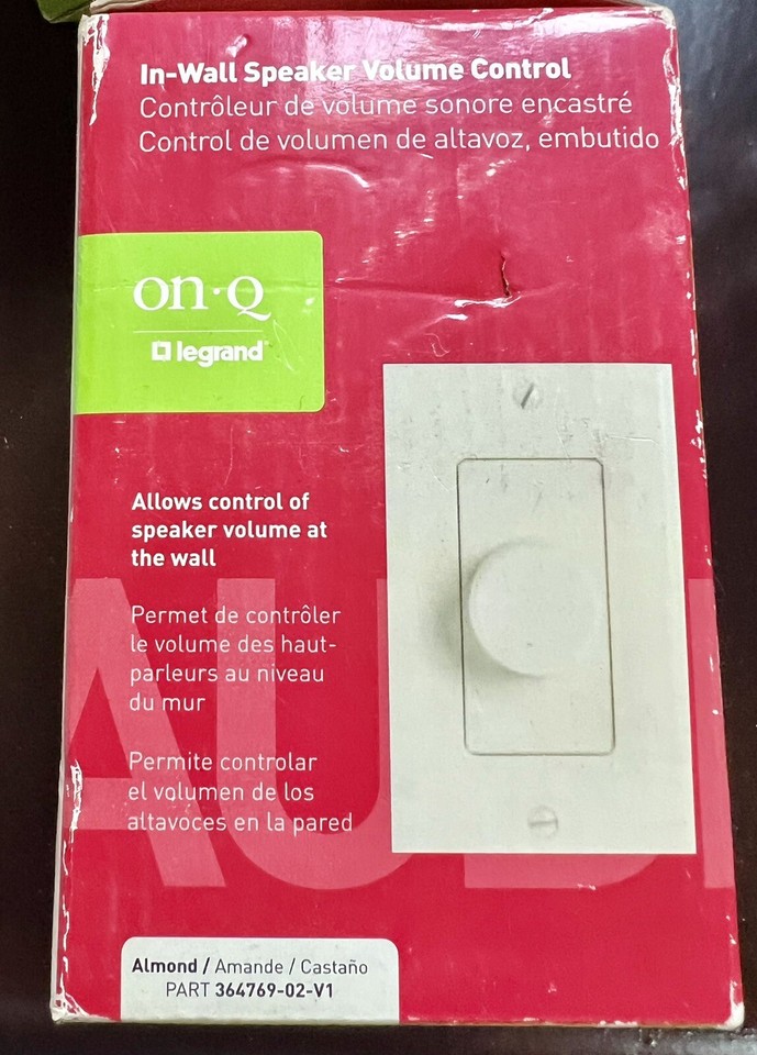 New On-Q Legrand Almond In-Wall Speaker Volume Control Knob 364769-02 ...