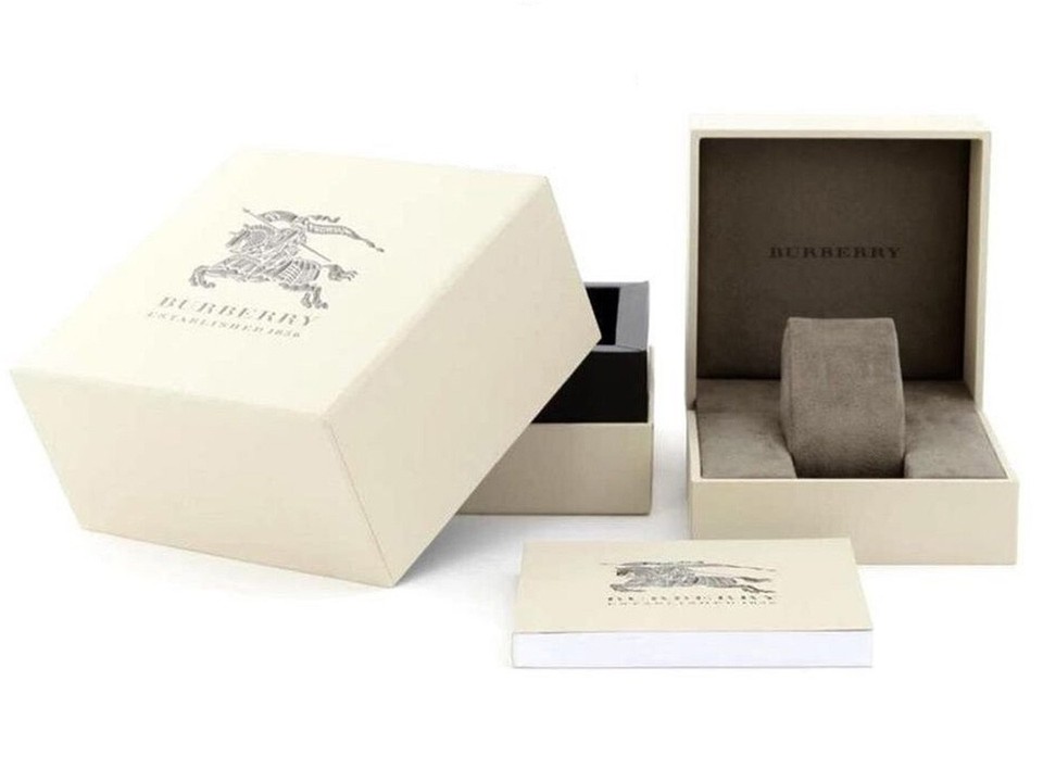 Burberry BU9135 The City Rose Gold Plated 34 mm Check Stamped Swiss ...