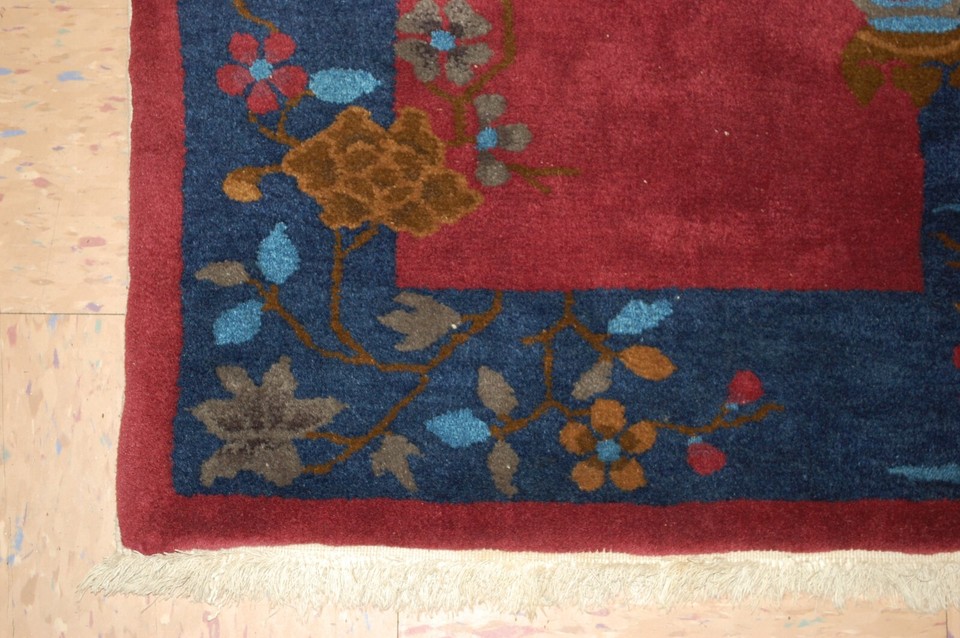c1920s ANTIQUE MINT ART DECO CHINESE WALTER NICHOLS RUG 2' x 2'11" RARE ...