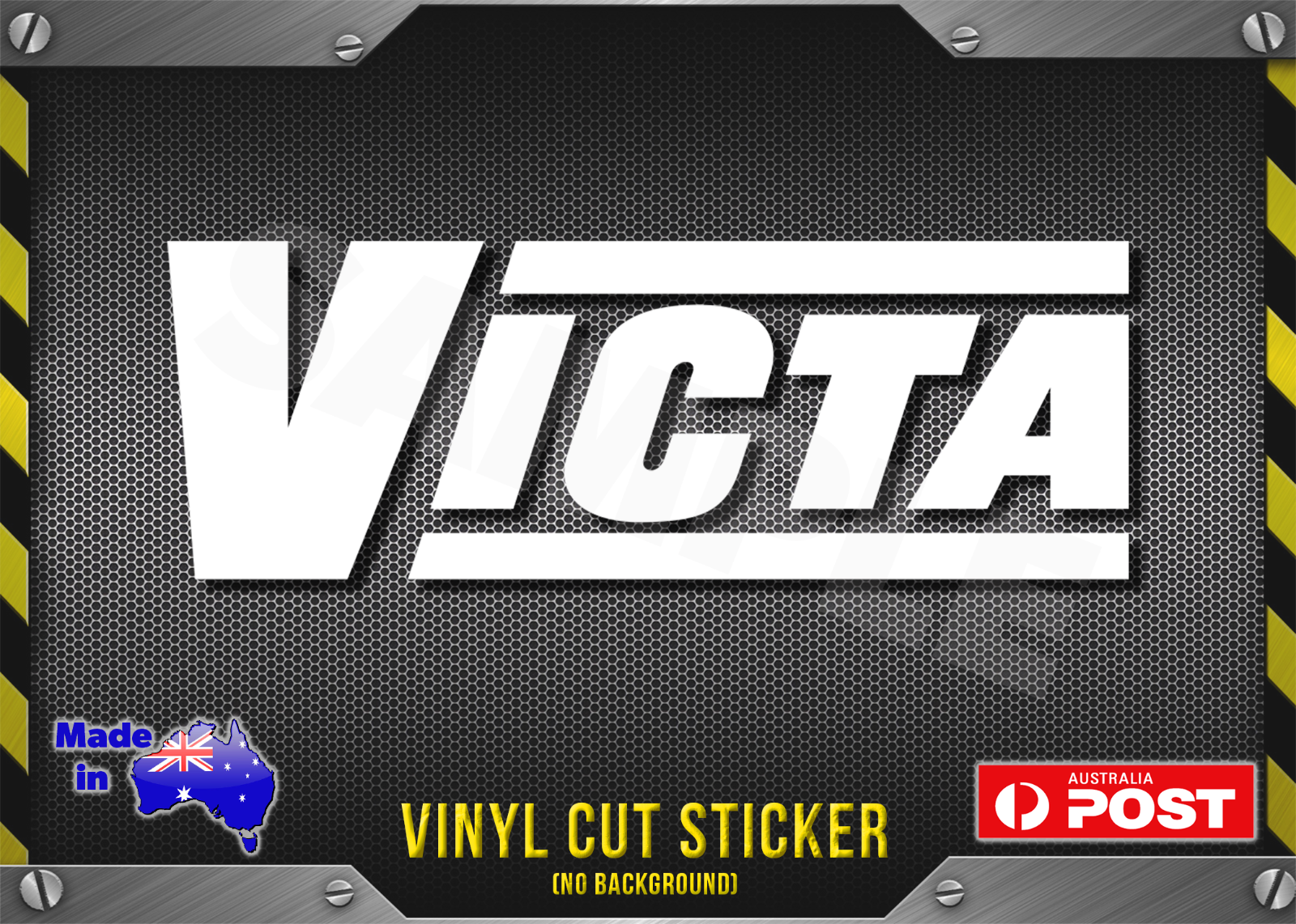 Victa White Vinyl Cut Repro Sticker Decal Choose 100mm / 150mm / 200mm ...