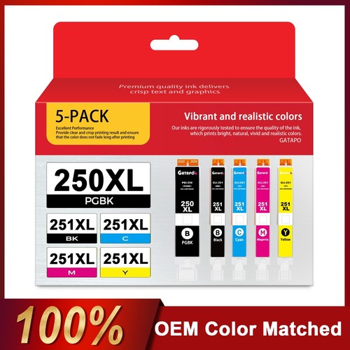 PGI-250XL CLI-251XL Ink Set (5-Pack) for Canon MX922 MX920 Printers | eBay