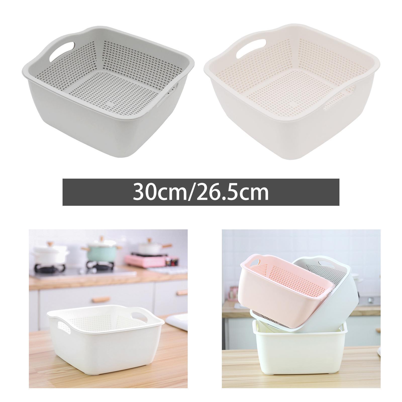 Double Layer Fruits Vegetable Washing Basket Kitchen Fruit Washing Bowl ...