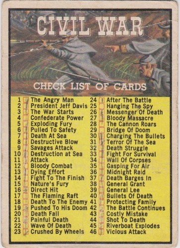 1965 A&BC CIVIL WAR NEWS #88 CHECKLIST CARD MARKED | eBay