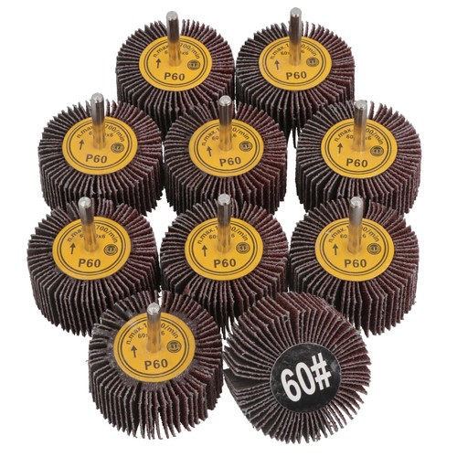 60mm 60 Grit Abrasive Flap Wheel Discs Sanding Rust Removal 6mm Shank ...