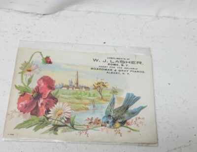 W.J. Lasher Boardman & Gray Piano Advertisement Postcard | eBay