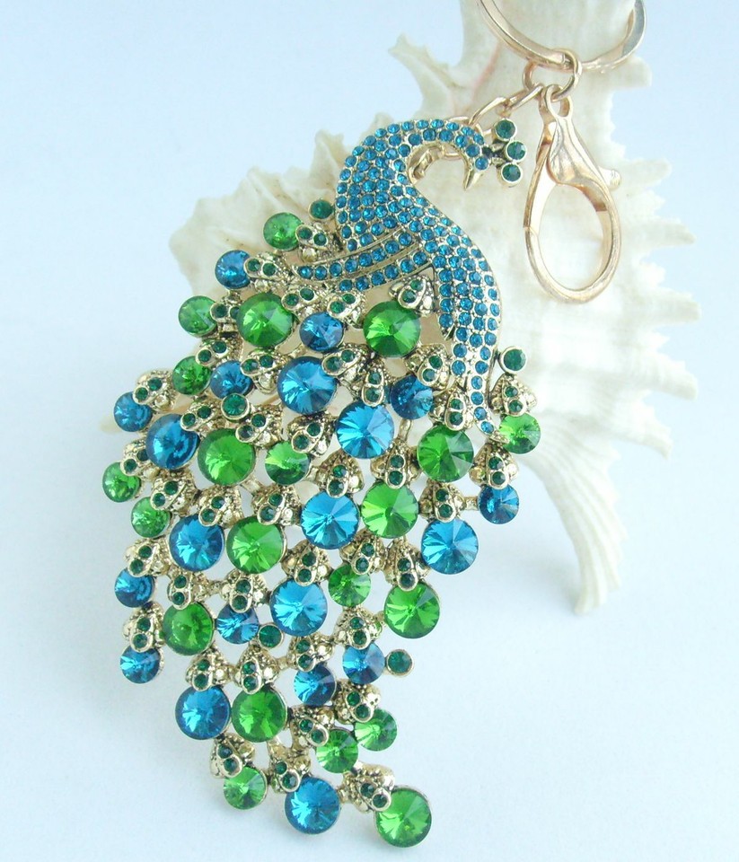 Elegant Bird Peacock Keychain Pendant Rhinestone Crystal KP05651 | eBay