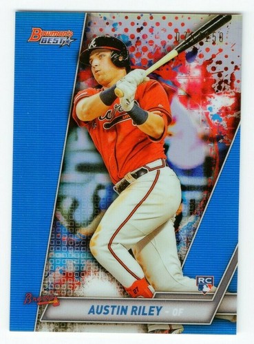 Austin Riley BLUE Refractor RC /150 2019 Bowman's Best Rookie #4 Braves ...