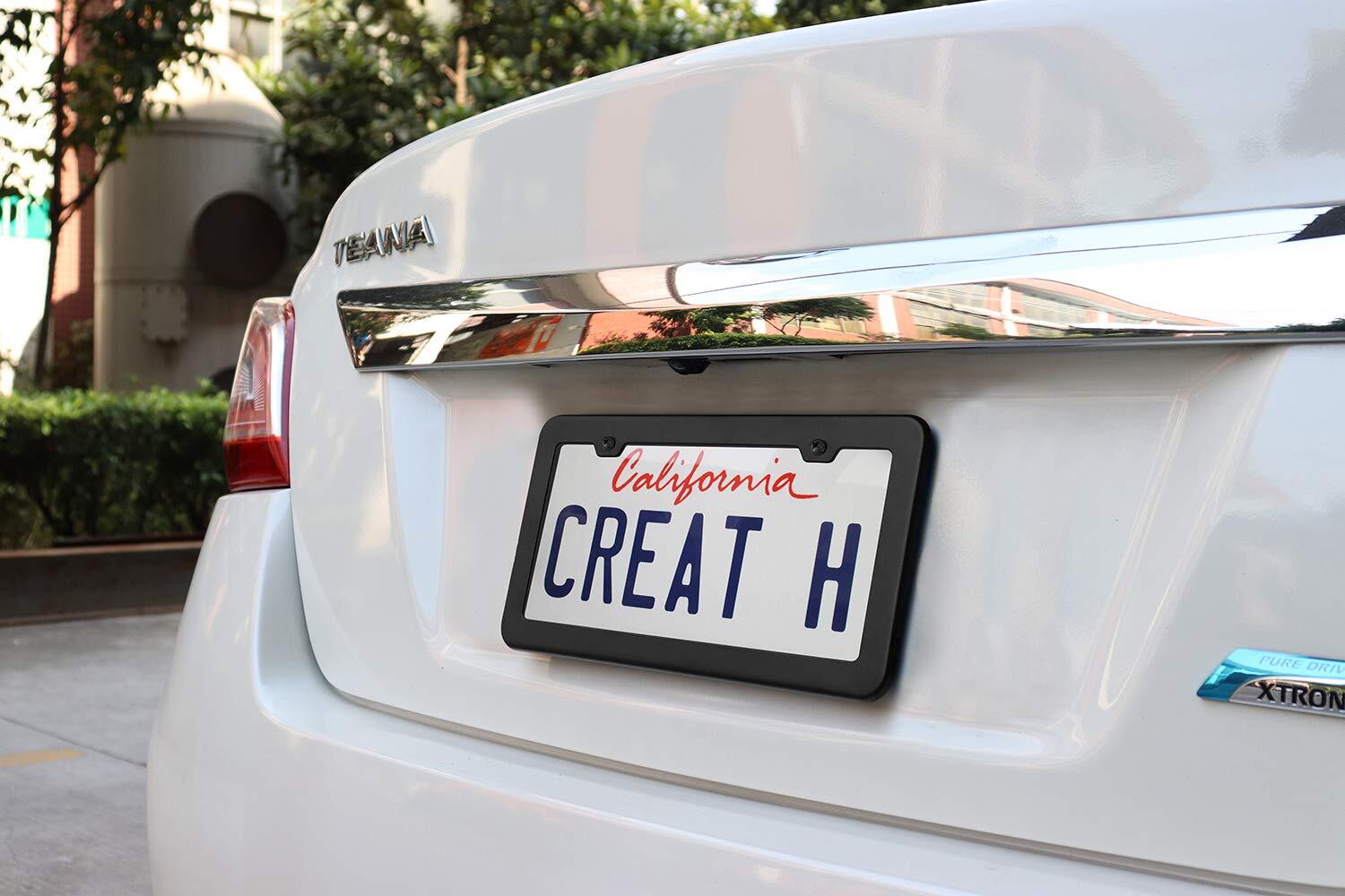 2pcs Stainless Steel License Plate Frames With Matt Black Color | eBay