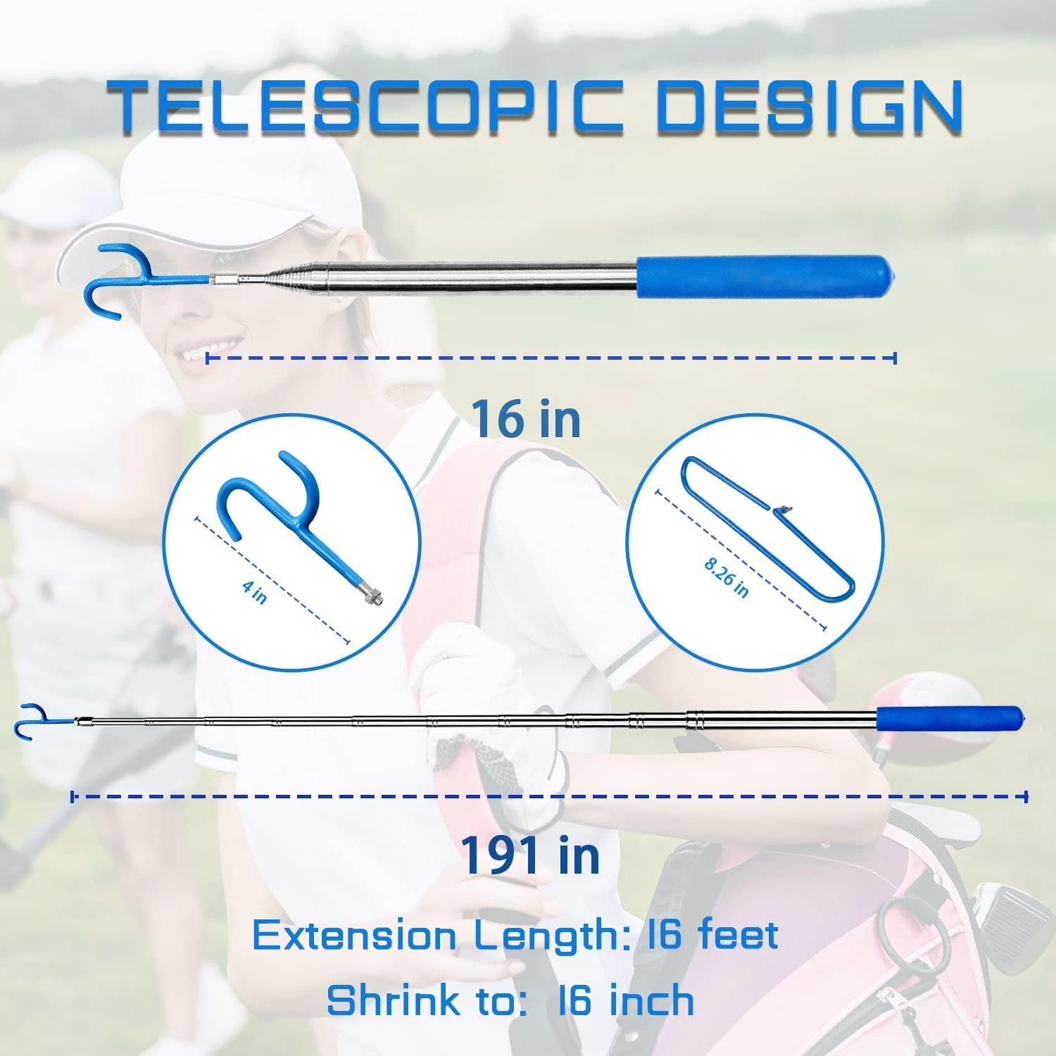 Disc Golf Retriever, Expands to 16 Feet Disc Retriever Disc Golf ...