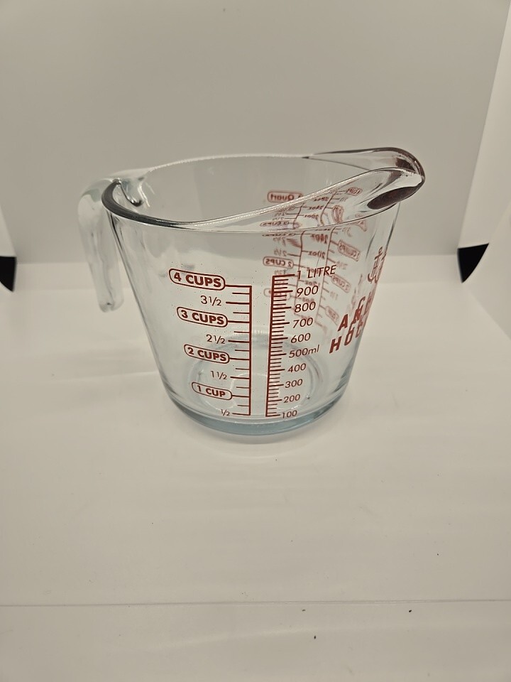 Anchor Hocking Clear Glass Measuring Cup Milliliters, Liters, 32 oz, 4 ...