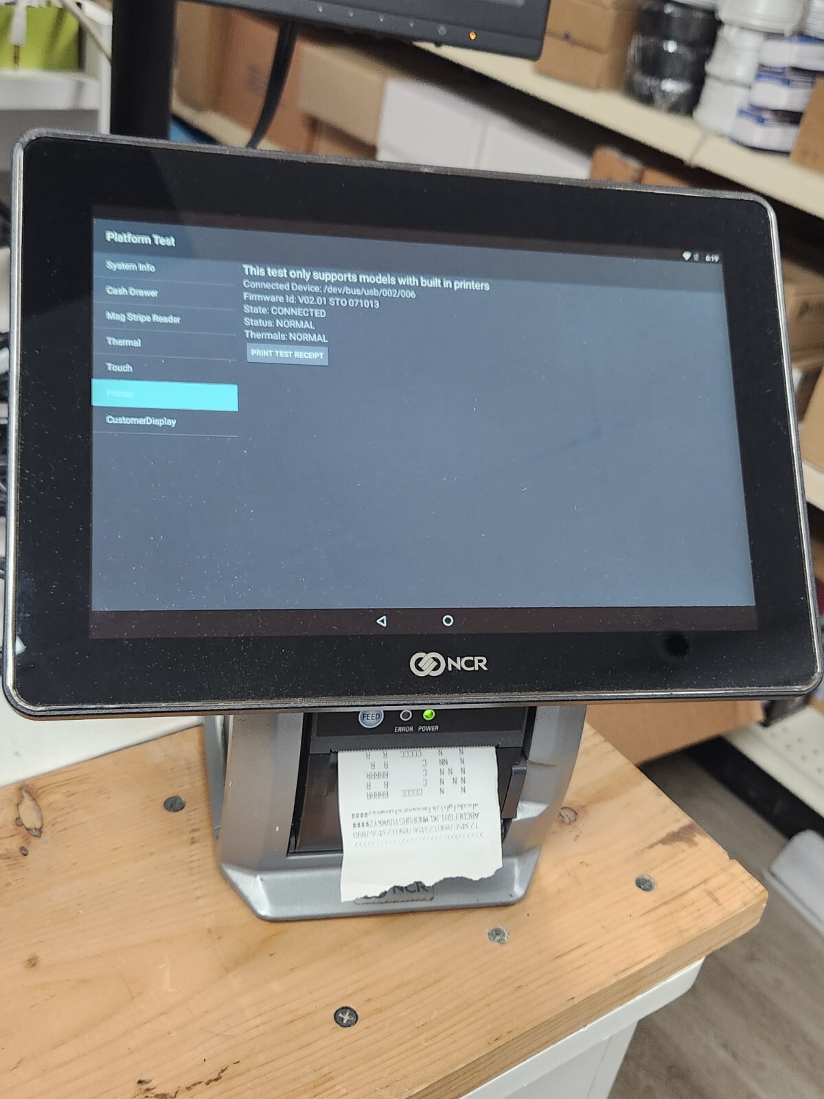 NCR 7744-1012-8801 Android Tablet Touch POS / Built-In Printer, Card ...