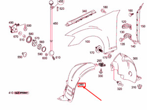 NEW MB S W221 FRONT LEFT WHEEL HOUSE COVER FRONT PART A2216903330 OEM ...