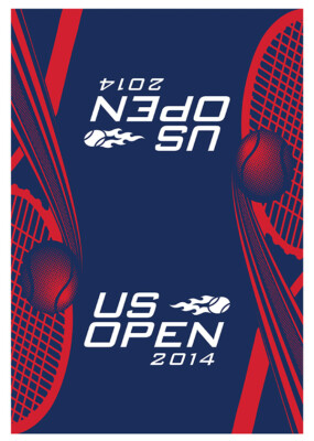 New US Open Men's Players Authentic on court Towel Navy Red White 2014 ...