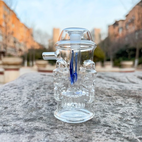 4.5'' Skull Bubbler Glass Bong Pyrex Hookah Smoking Water Pipe Shisha ...