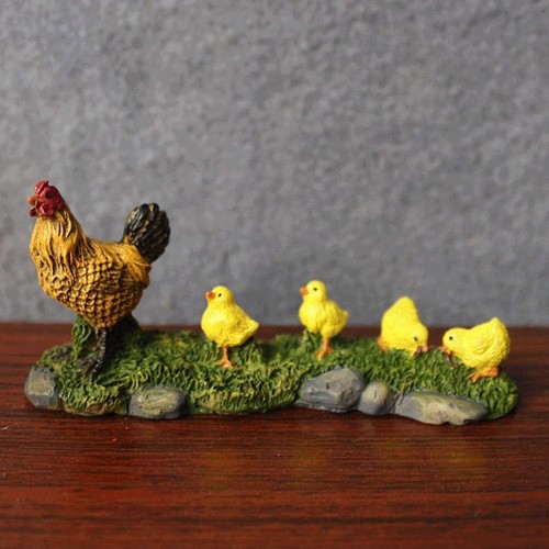 Garden Micro Landscape Farm Poultry Chicken Family Figurines Hen Chick ...