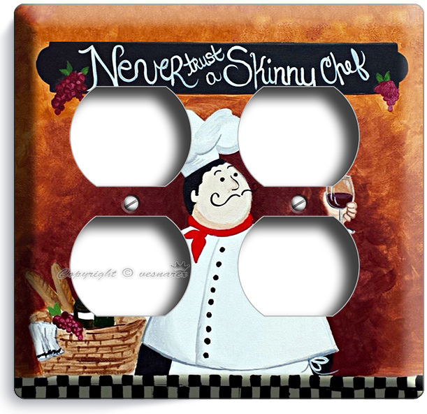 DRUNK FRENCH FAT CHEF LIGHT SWITCH OUTLET WALL PLATES KITCHEN DINING ...