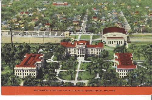 SPRINGFIELD, MISSOURI POSTCARD AERIAL VIEW SOUTHWEST MISSOURI STATE ...