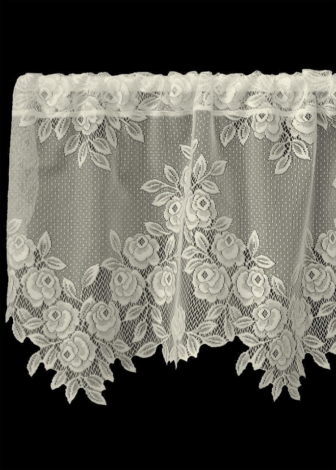 Heritage Lace ECRU TEA ROSE Window Valance 60"x17" | eBay