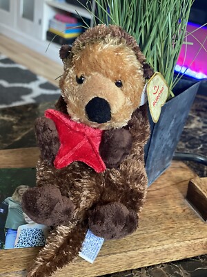 Aurora Plush Sea Otter Cali Red Starfish Stuffed Animal Bean Bag Lovey ...