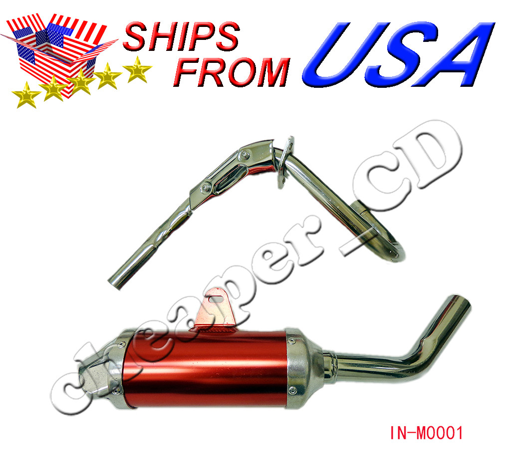 Red Exhaust Pipe Muffler Twin Spar BBR Perimeter Frame Coolster SDG SSR ...