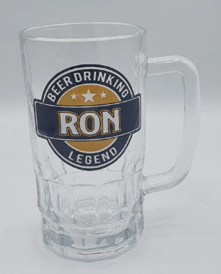 Ron Beer Drinking Legend Glass Beer Mug Stein 500ml Fathers Day ...