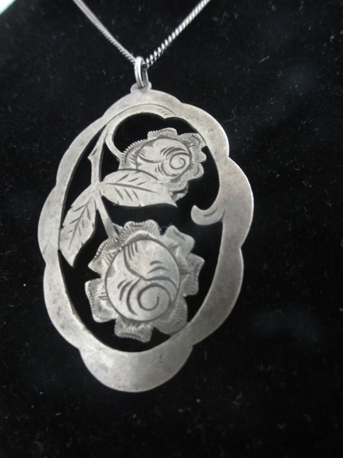 Antique Silver 900 Hand Made Engraved Etched Large Ro… - Gem