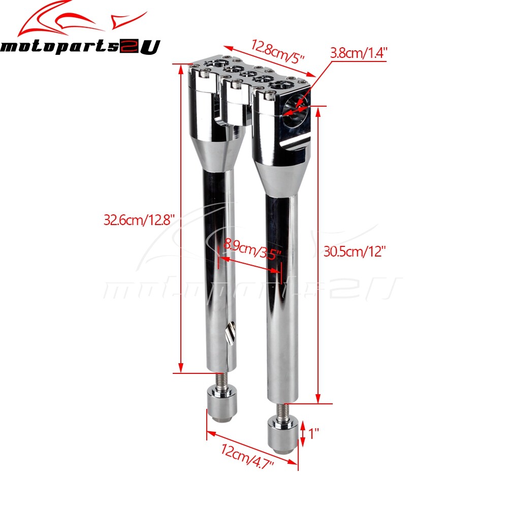 Universal 1-1/2" 38mm Motorcycle Handlebars Drag Bar 12'' Riser For ...
