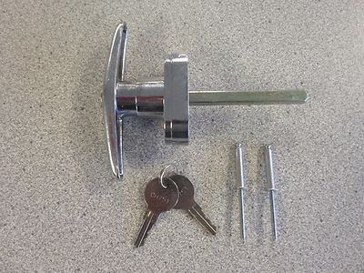 SRS 2205 CHROME LOCKING T HANDLE 1/2" THICK BASE KEYED ALIKE CH751 | eBay