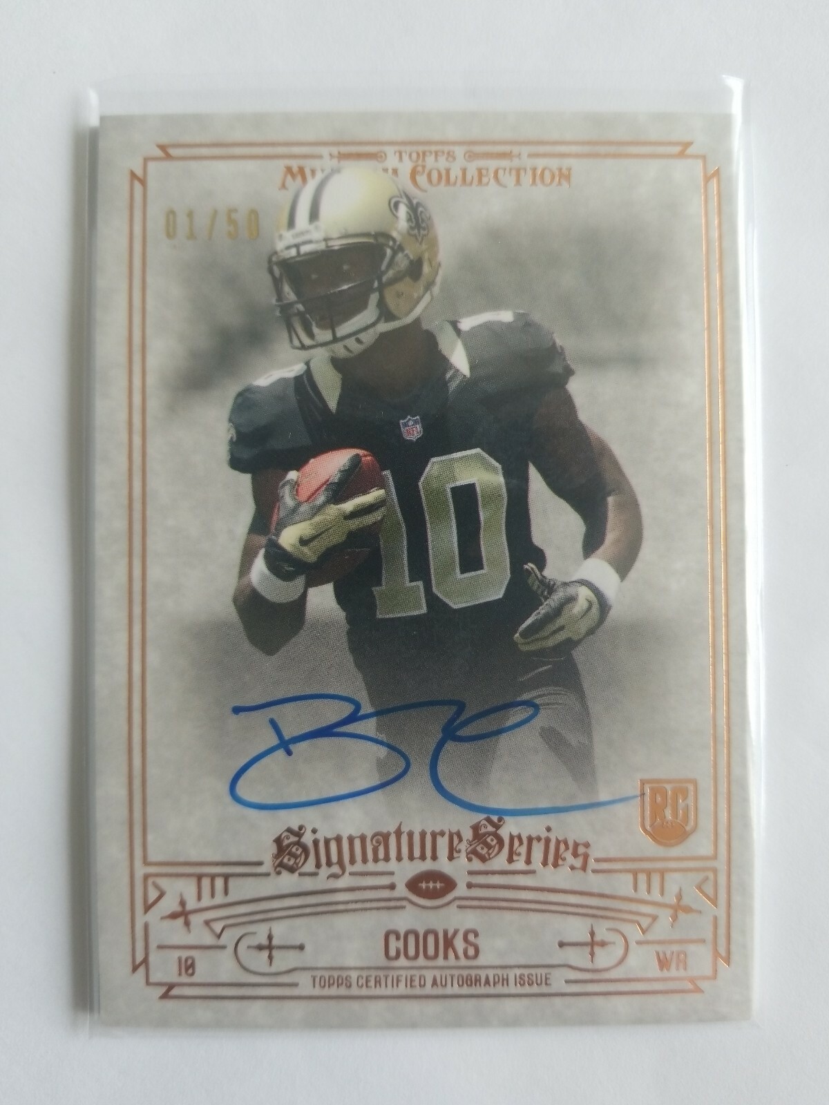 2014 TOPPS MUSEUM BRONZE BRANDIN COOKS RC/AUTO! 1/50! 1/1! FIRST ONE ...