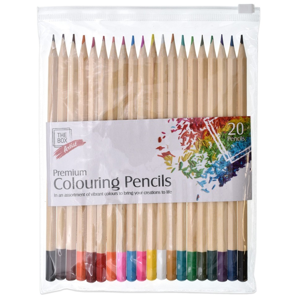 20 ARTIST COLOURING PENCILS SET Coloured Pro Art Sketching Drawing ...