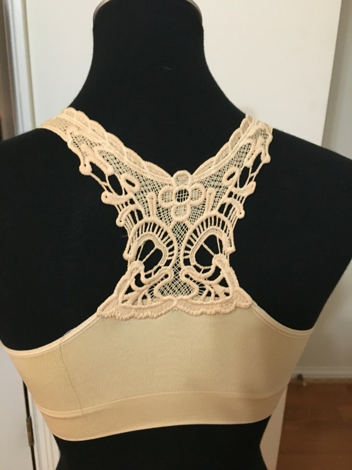 SPORT BRA BRASSIERE RACERBACK LACE BACK SZ SMALL Lightly Padded | eBay