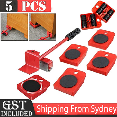 5PCS Heavy Furniture Moving Lifter Roller Move Tool Set Wheel Mover ...