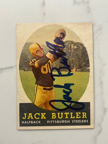 Jack Butler Autographed 1958 Topps Football Card #76 Steelers Hall of ...