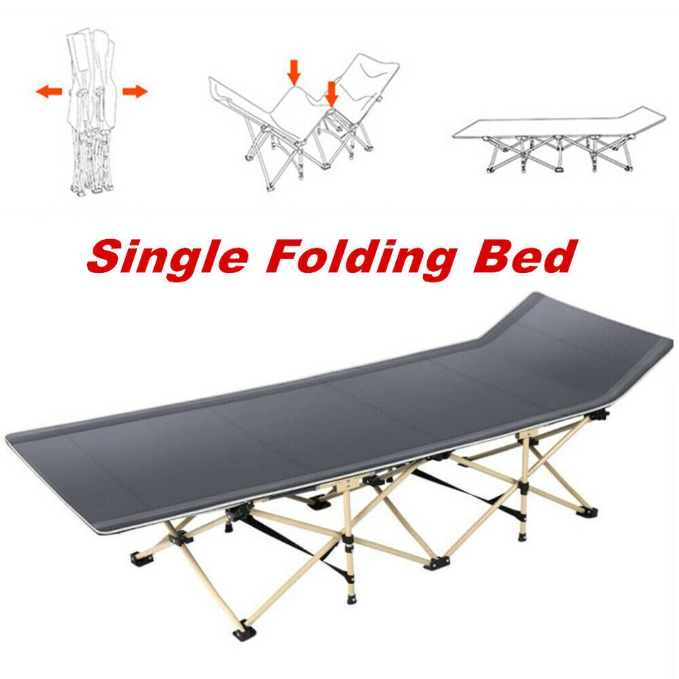 Single Folding Bed Camping Travel Heavy Duty Adult Lightweight With ...