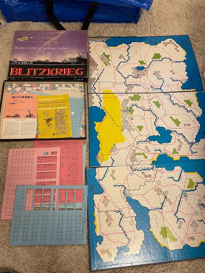 Vintage 1965 Avalon Hill BLITZKRIEG Board Game of Lightning Warfare WAR ...