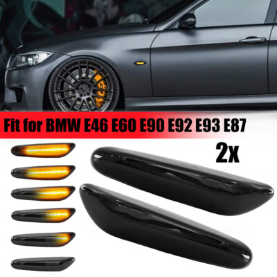 2X Dynamic LED Side Indicator Turn Signal Light For BMW 1 3 5 Series ...
