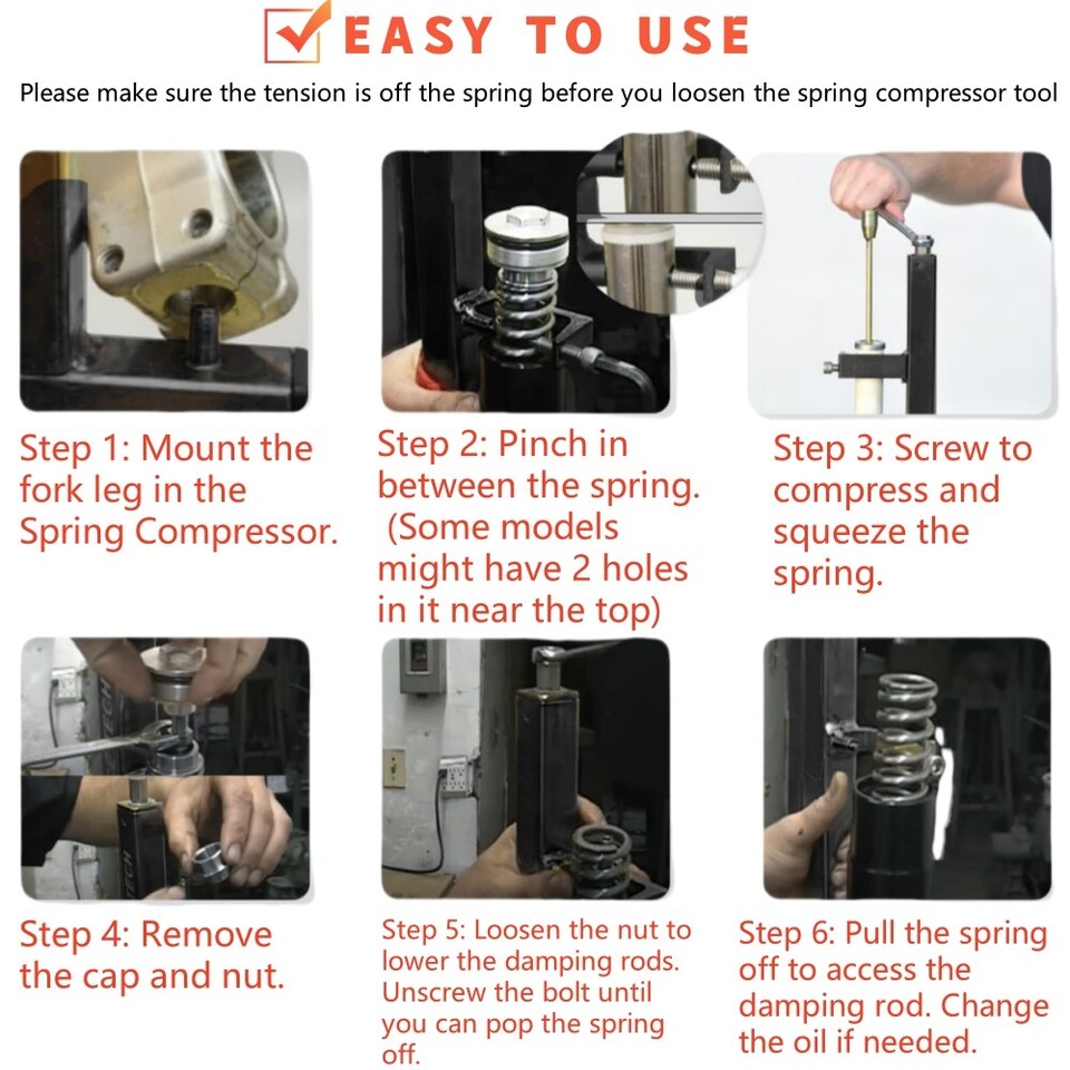 TFSC 01 Fork Spring Compressor Tool for Most Road Racers Motorcycles ...